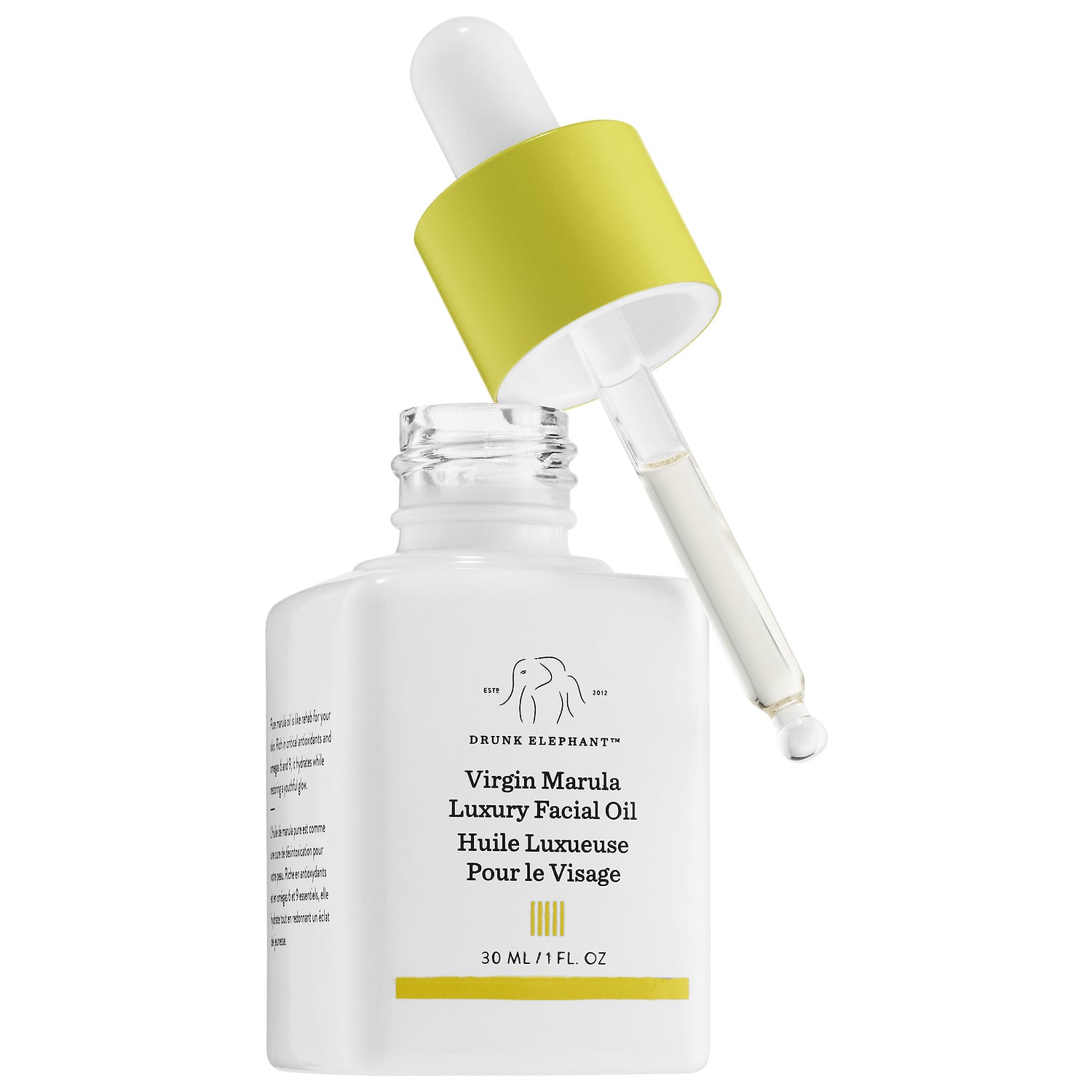 DRUNK ELEPHANT Virgin Marula Luxury Facial Oil Beauty Storage.